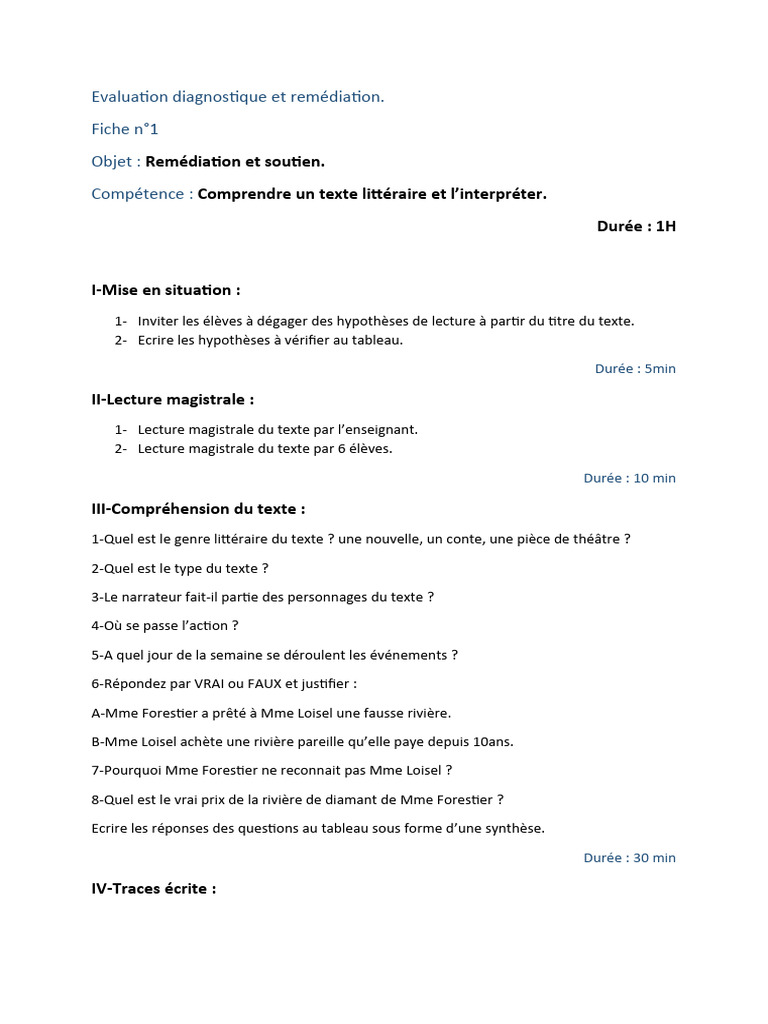 Lecture magistrale : La Parure de Maupassant | PDF