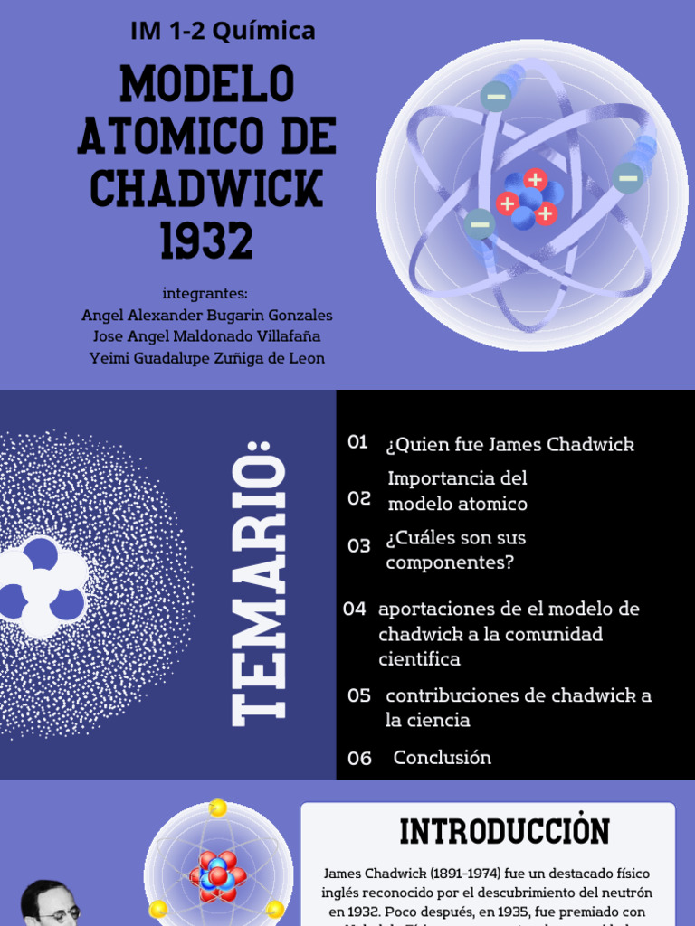 Modelo Atómico de Chadwick (1932) | PDF | Neutrón | Núcleo atómico