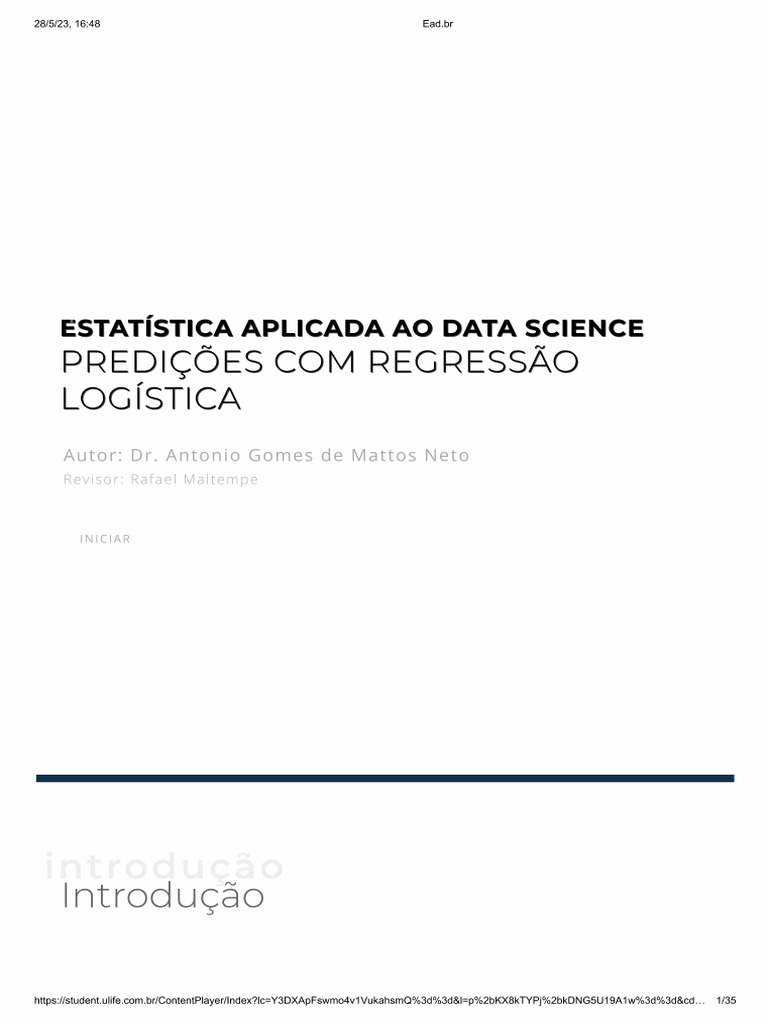 Predições de Modelos de Regressão Logística - Unidade 2 | PDF