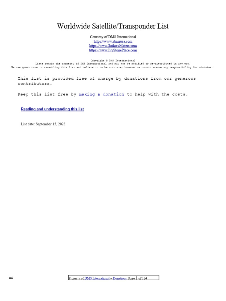 Sathero TP List | PDF | Radio Spectrum | Digital Television