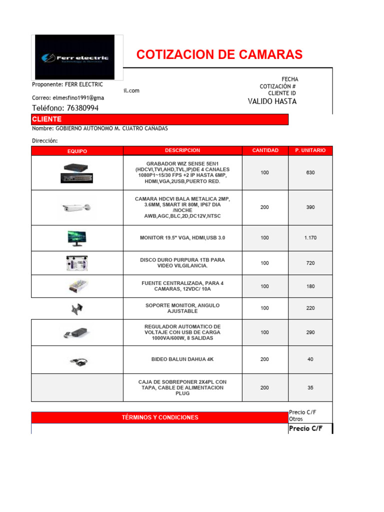 Cotizacion de 2C IBER | PDF | Informática | Bienes manufacturados