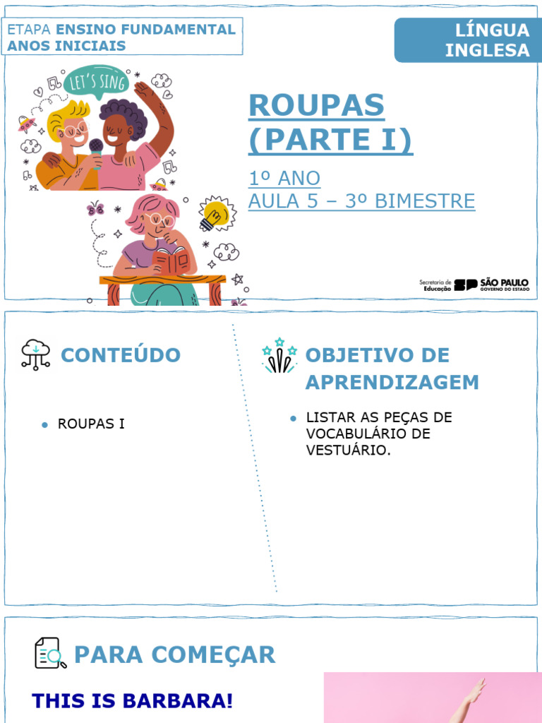 Aula 5 Roupas | PDF