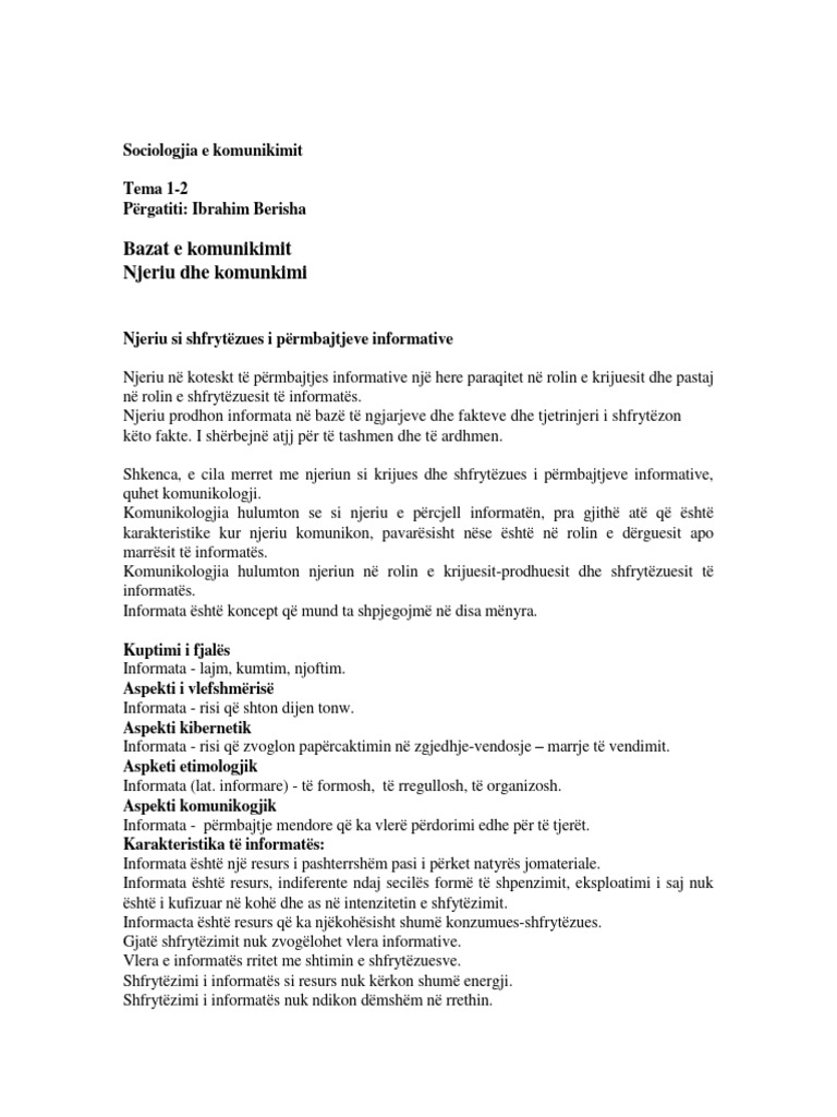 Bazat e Komunikimiit2022 | PDF