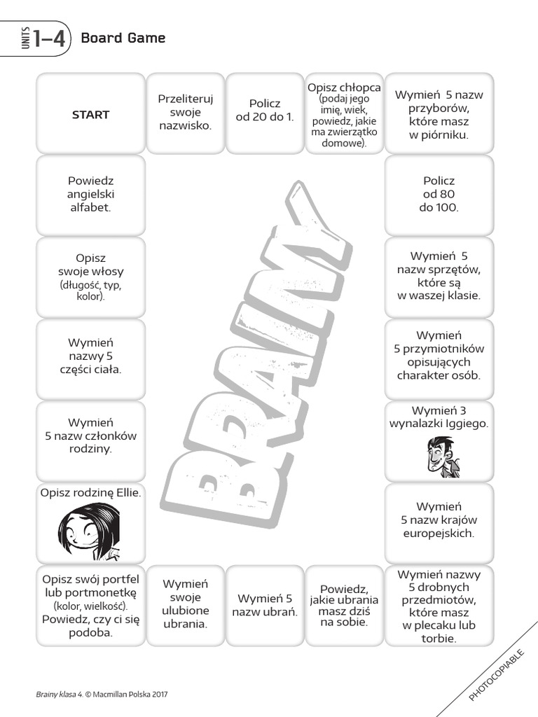 Brainy 4 Board Game Units - 1-4 | PDF