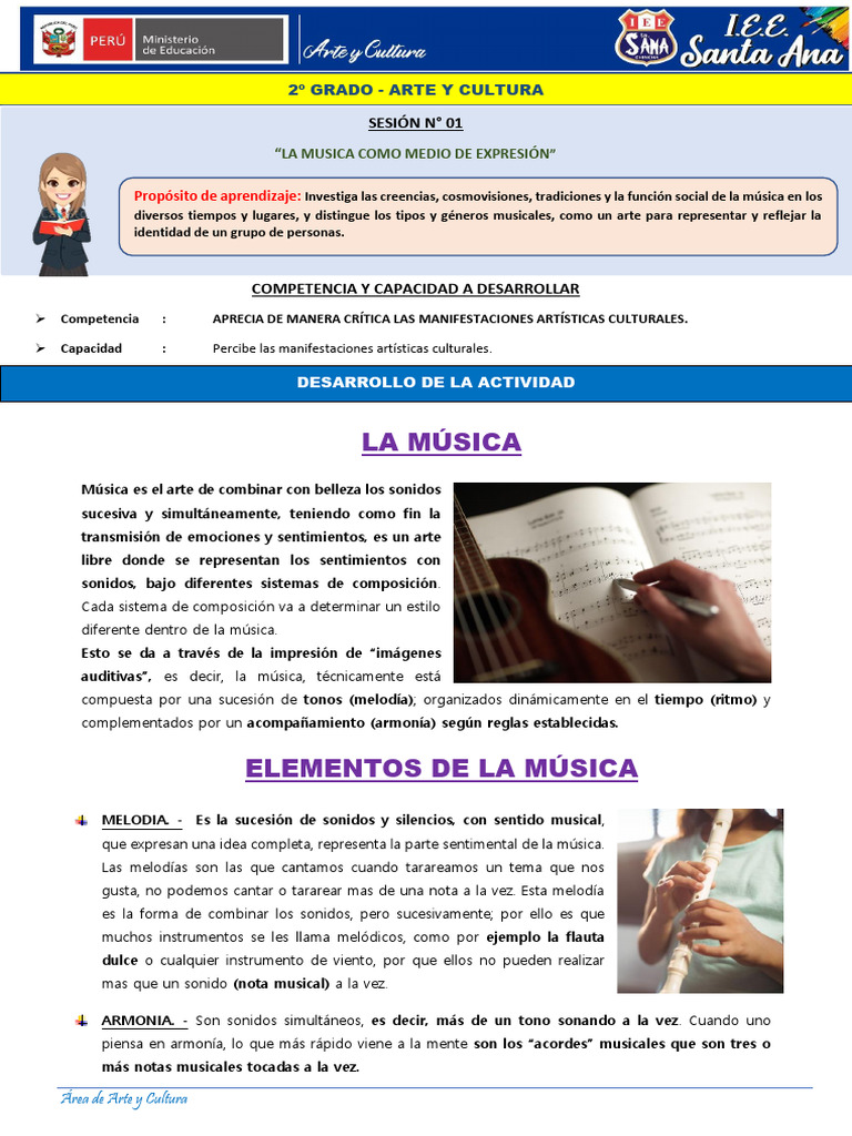 Musica-Elementos - 2 Grado | PDF | Melodía | Armonía