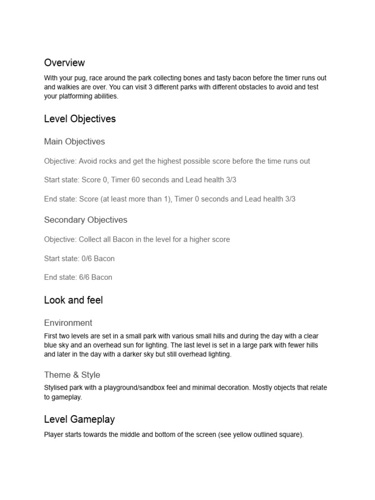 Level Design Document | PDF