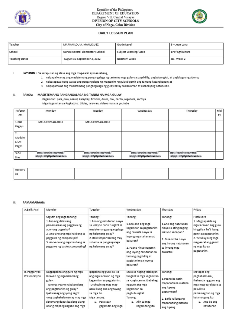 EPP 5 Quarter 1 Week 2 | PDF