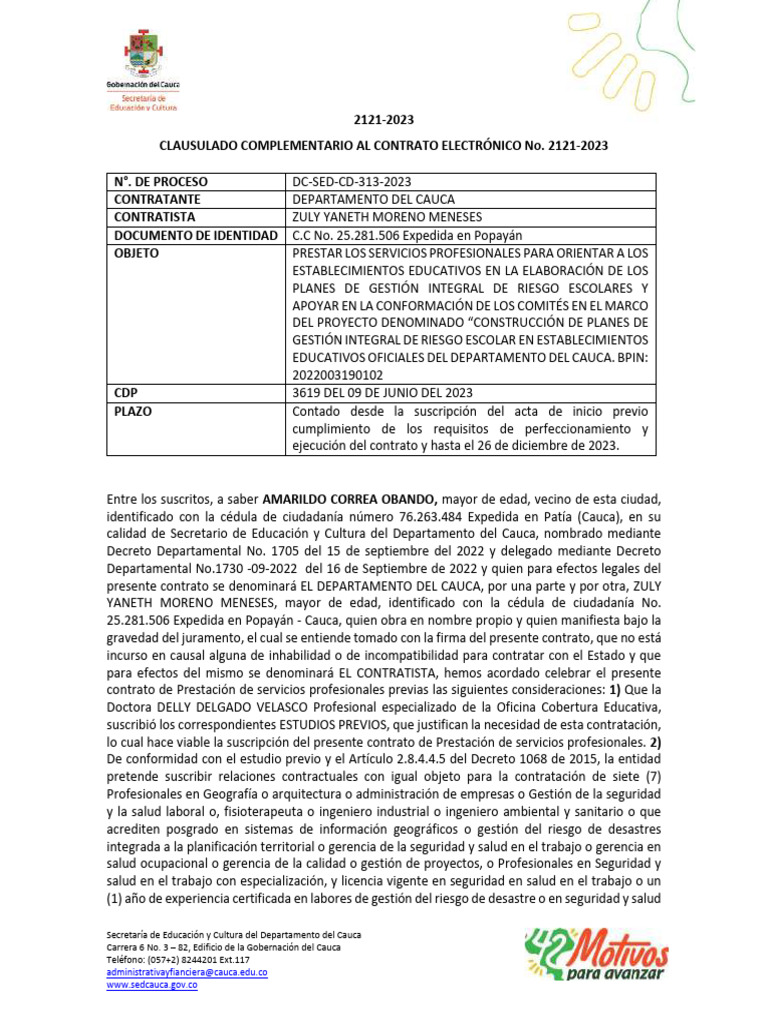 Clausulado Complementario Zully Moreno | PDF | Castigos | Justicia