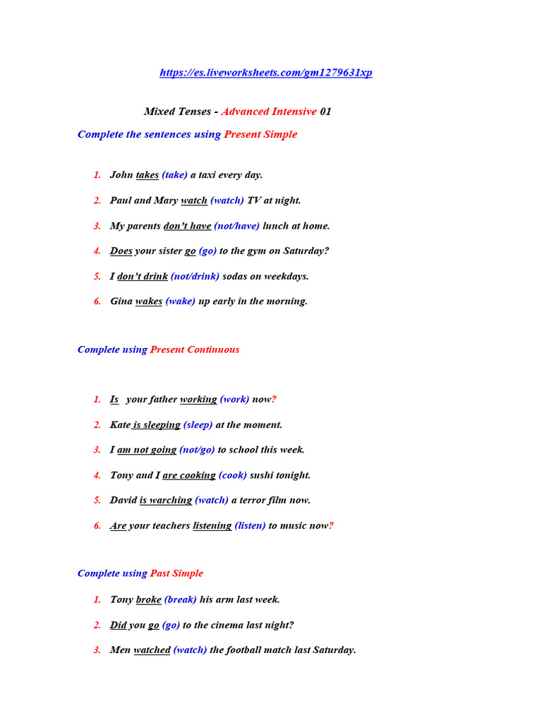 Mixed Tenses (01) OK | PDF