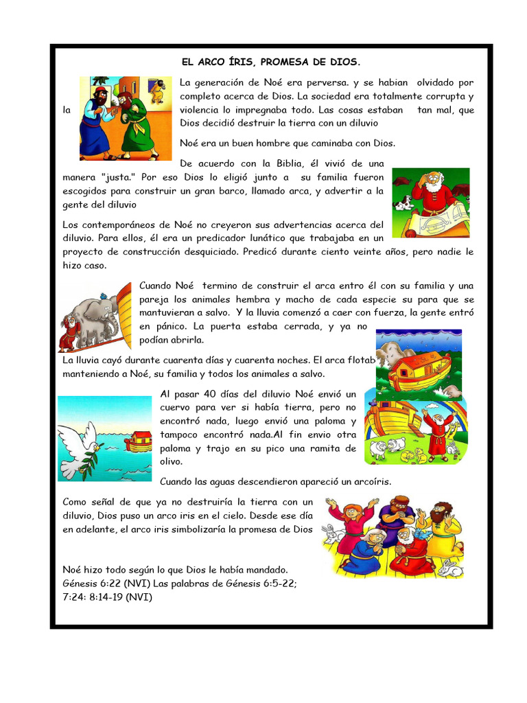 Ficha Rel. El Arco Íris, Promesa de Dios.04-07-23. | PDF | Mito de la inundación | Arca de Noé