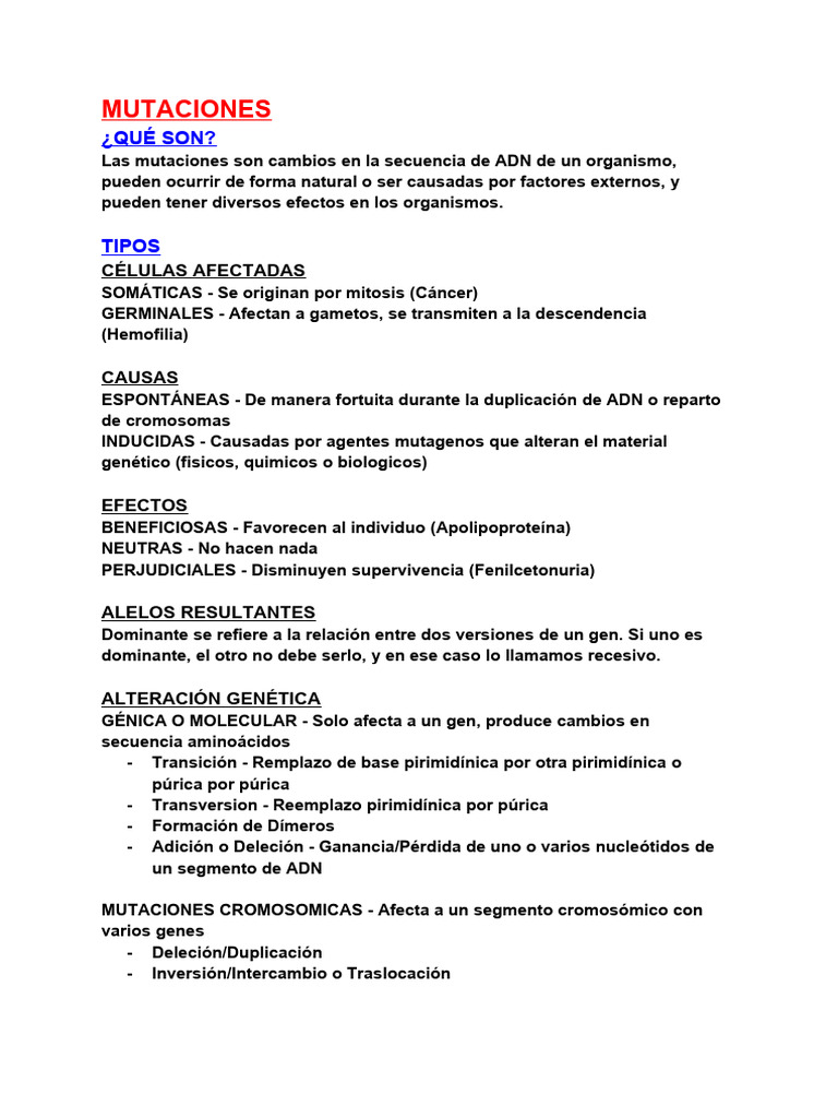 MUTACIONES | PDF