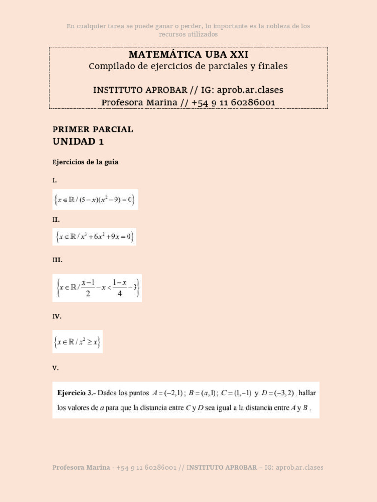 Ejercicios Matemática UBA XXI | PDF