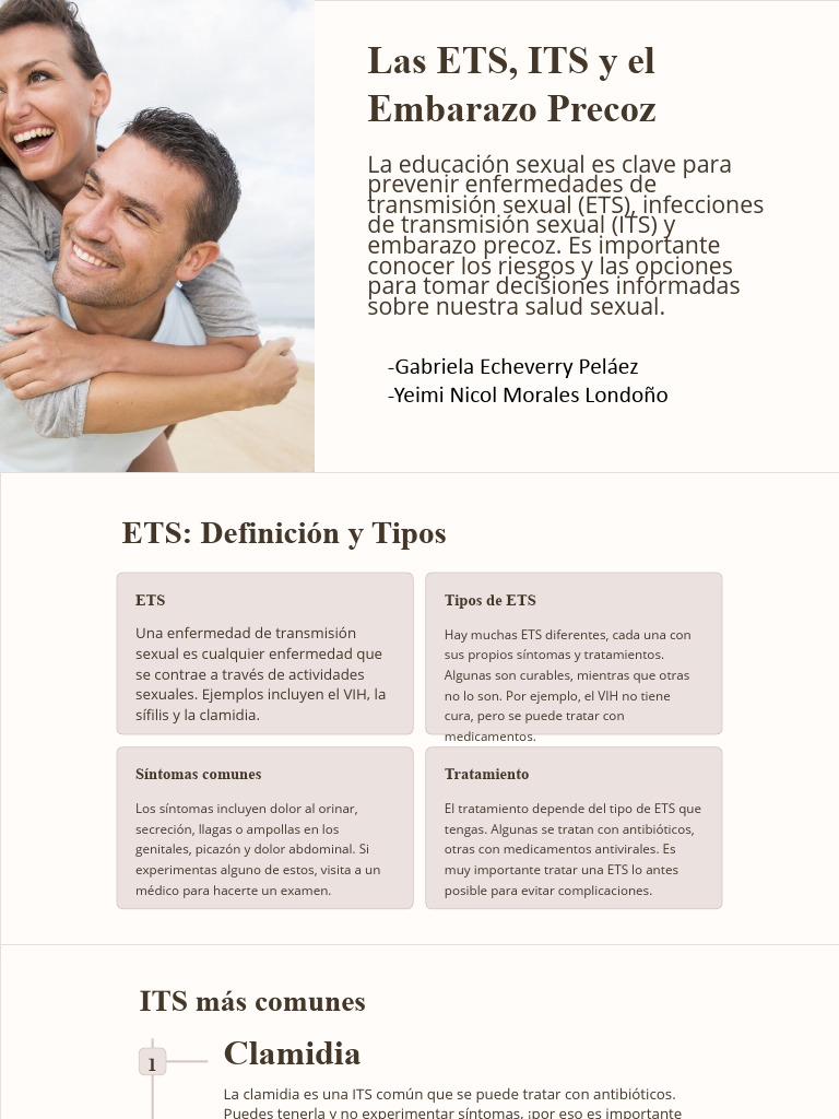 Las ETS ITS y El Embarazo Precoz | PDF | Infección transmitida ...