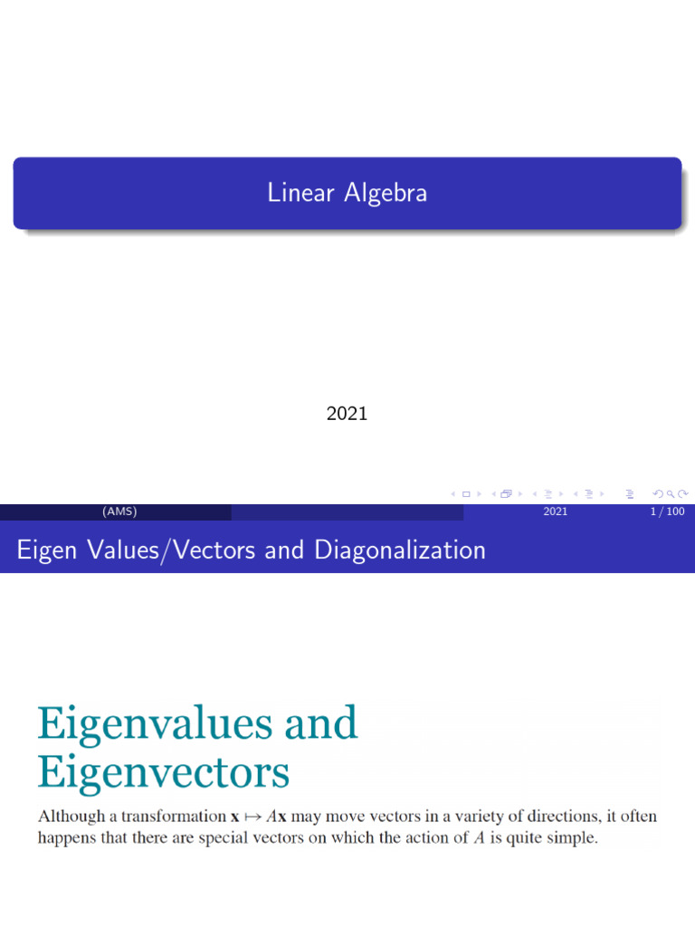 LA Slides Chap5 Eigenvalues Diagonalization | PDF | Vector Space | Eigenvalues And Eigenvectors