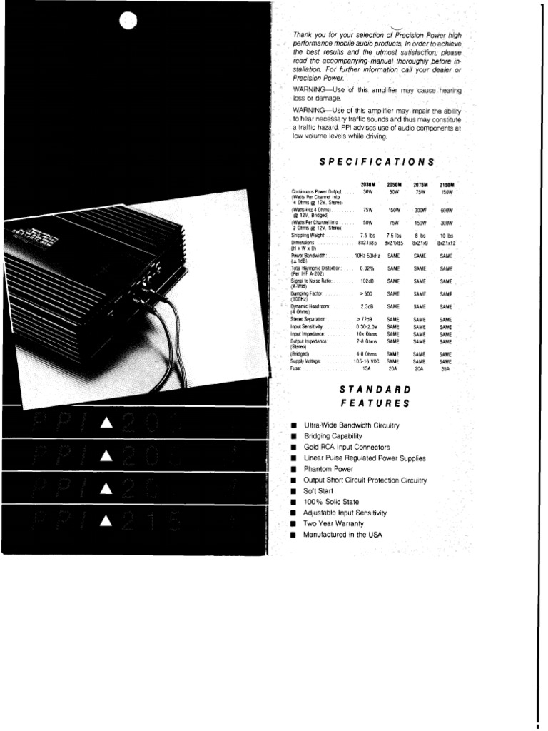 Precision - Power - M Series Amplifiers | PDF
