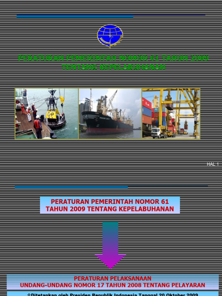Sosialisasi PP 61 Tahun 2009 TTG Kepelabuhanan | PDF