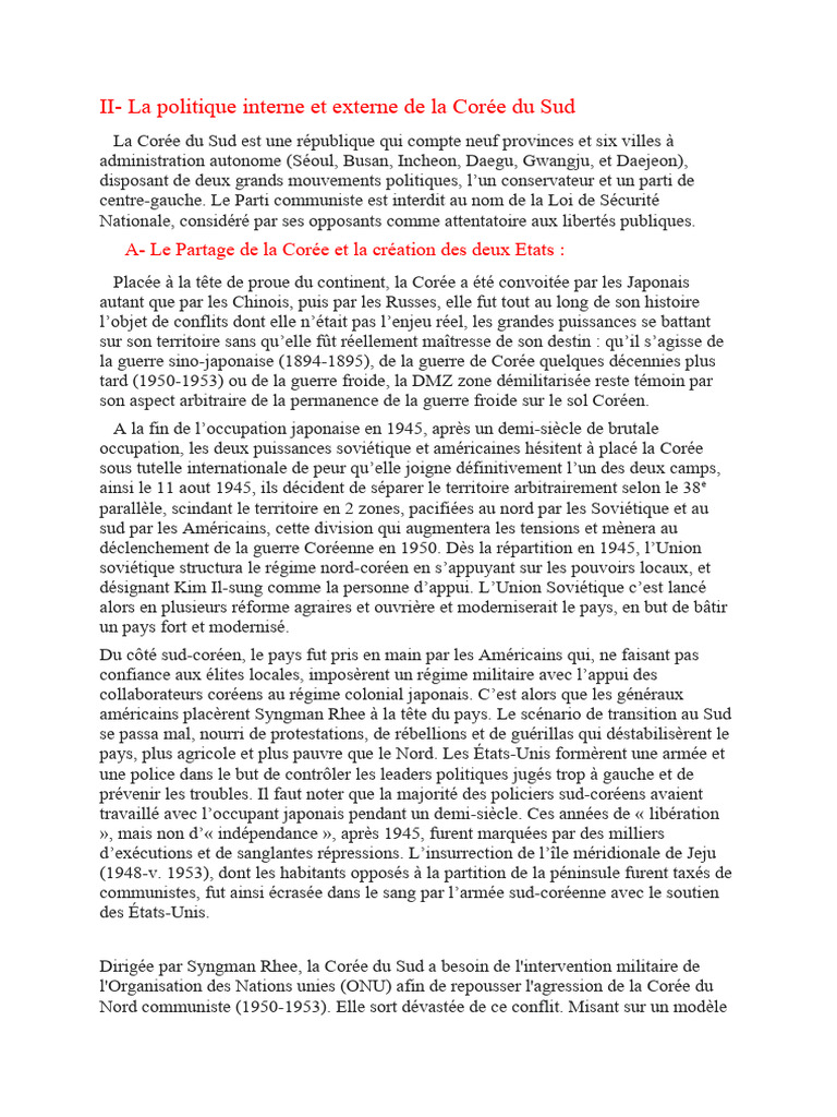 Politique et Élections en Corée du Sud | PDF | Corée du Sud | Politique ...