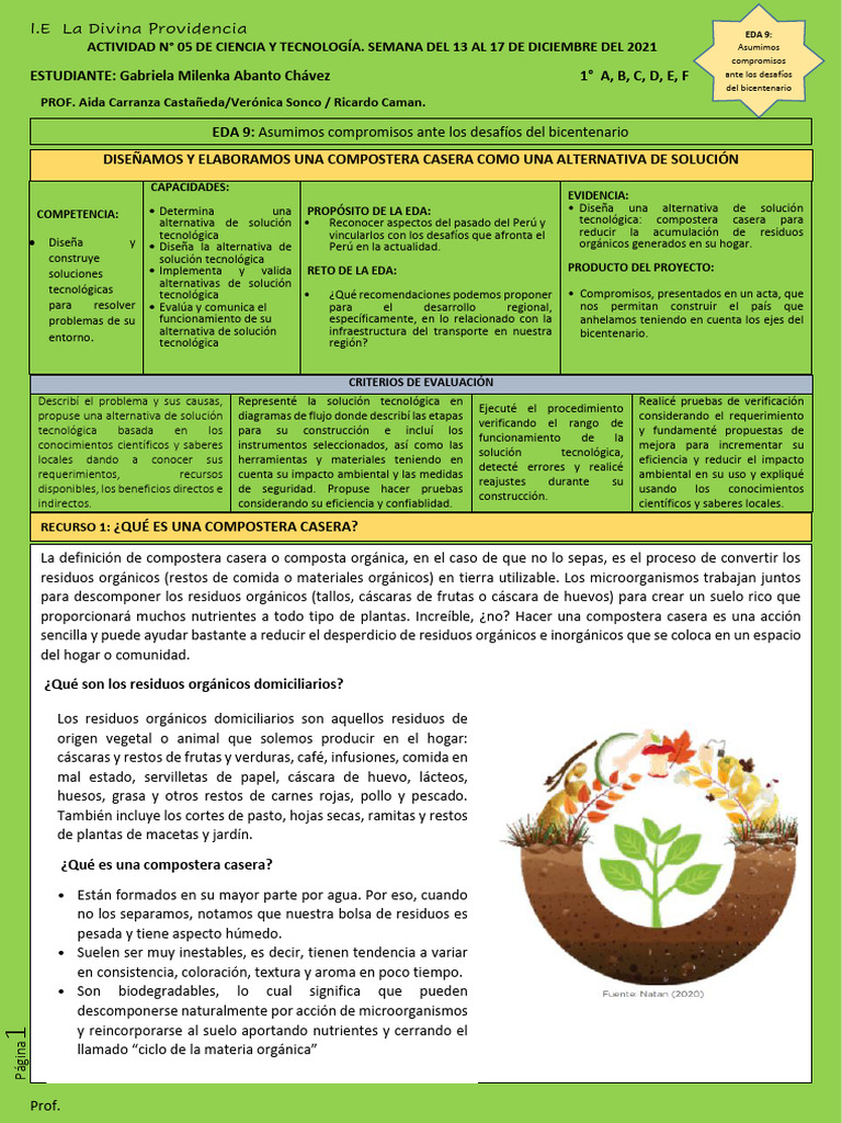 Diseñamos y Elaboramos Una Compostera Casera Como Una Alternativa de ...