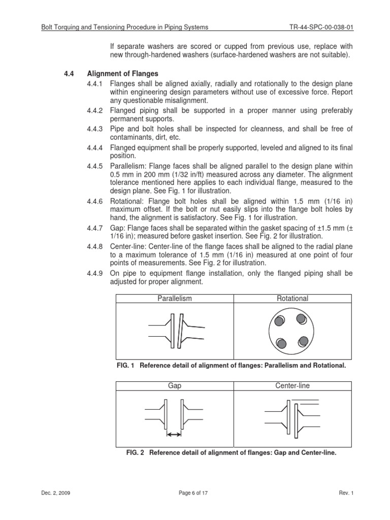 Alignment of Flanges For Installation | PDF | Screw | Industrial Processes
