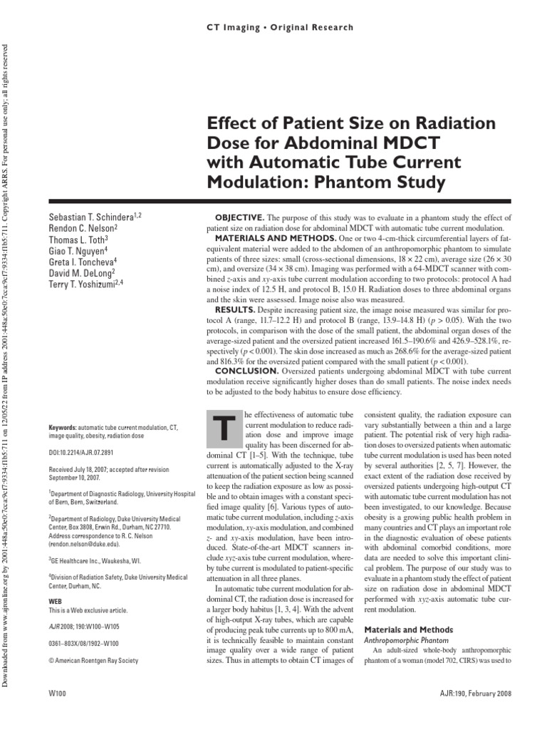 Effect Of Patient Size On Radiation Dose Of Abdominal Mdct With