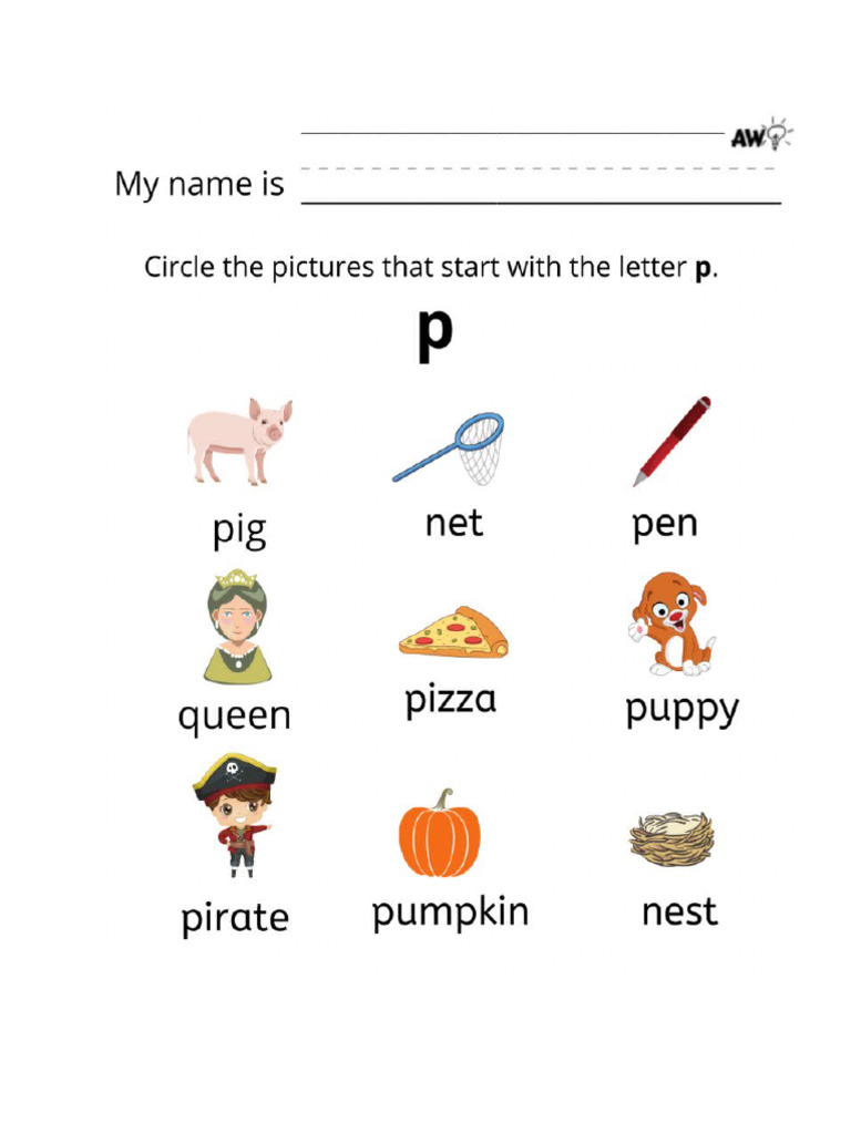 Letter P Worksheet | PDF