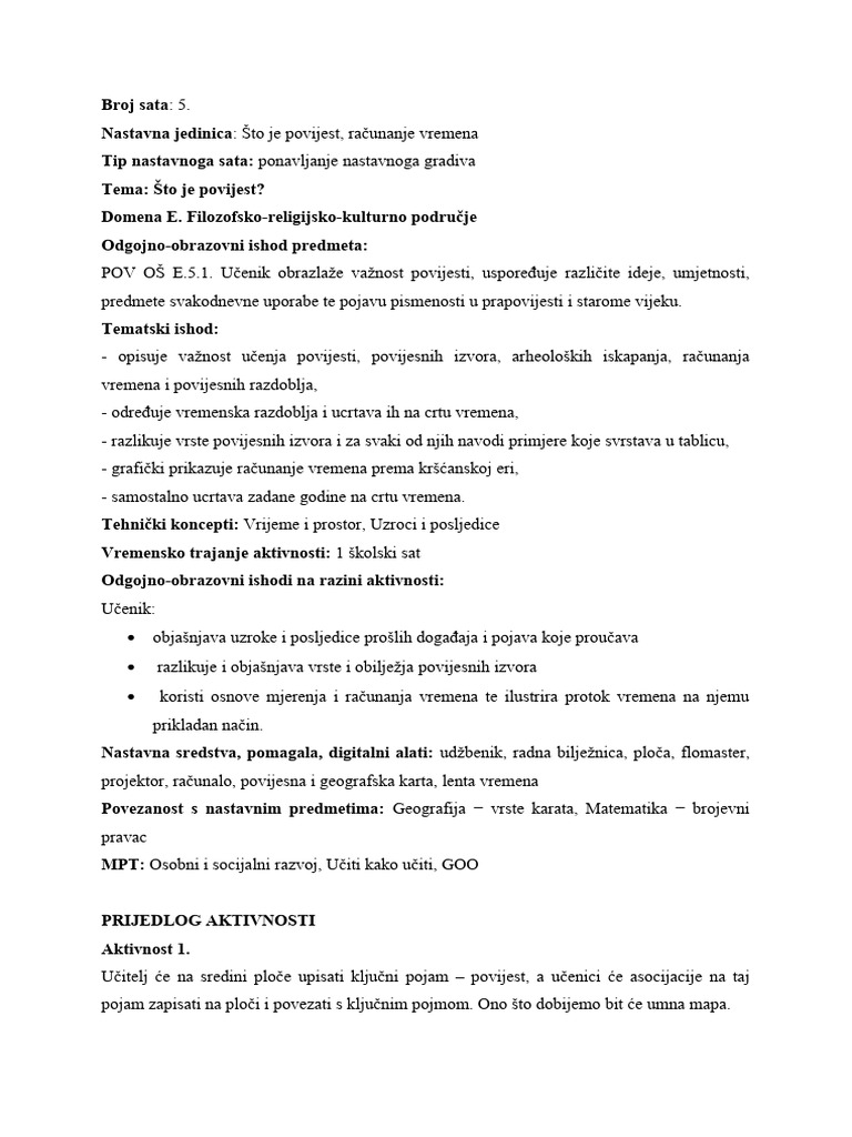 Što Je Povijest, Računanje Vremena | PDF