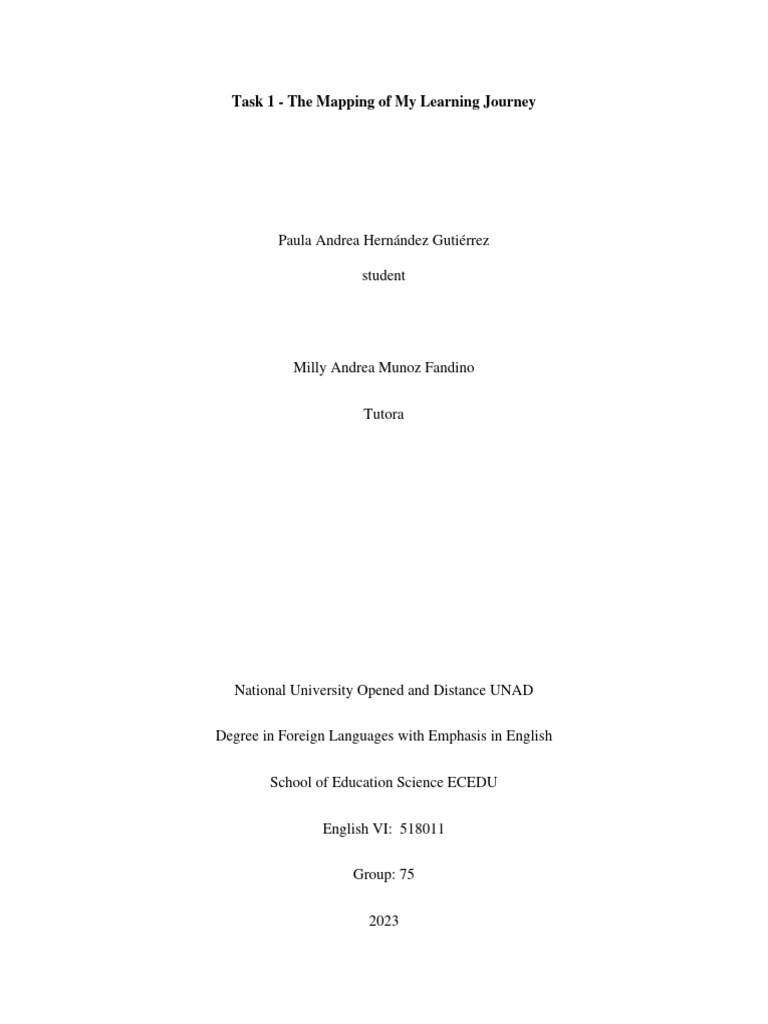 Task 1 English VI UNAD | PDF | Reading Comprehension | Vocabulary