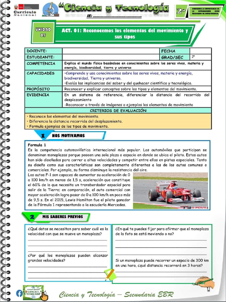 Movimiento, Elementos y Tipos | PDF