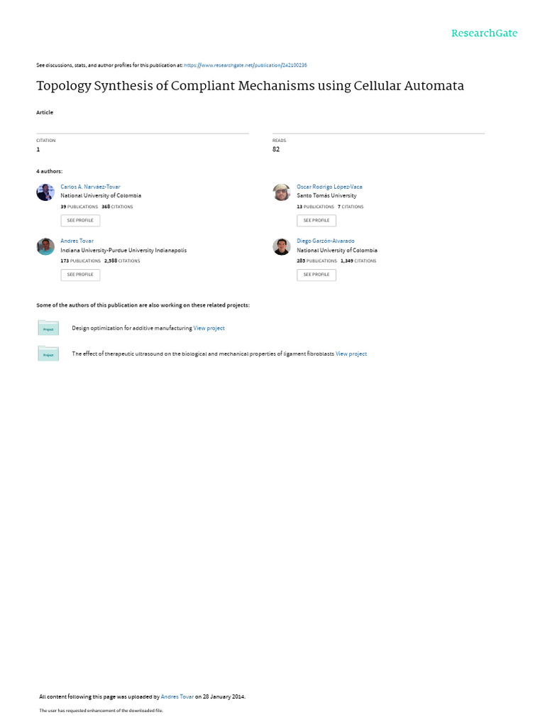 Topology Synthesis of Compliant Mechanisms Using C | PDF