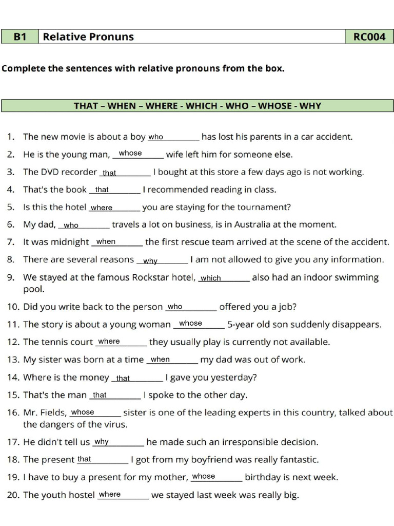Relative Clauses 1 | PDF