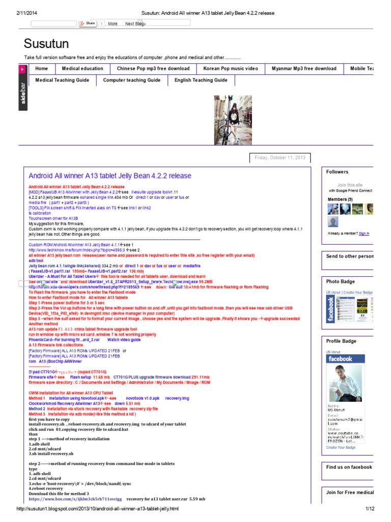 A13 CWM-Susutun - Android All Winner A13 Tablet Jelly Bean 4.2 | PDF