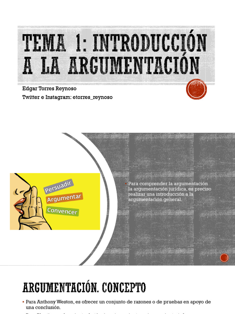 Tema 1 | PDF | Teoría de la argumentación | Argumento
