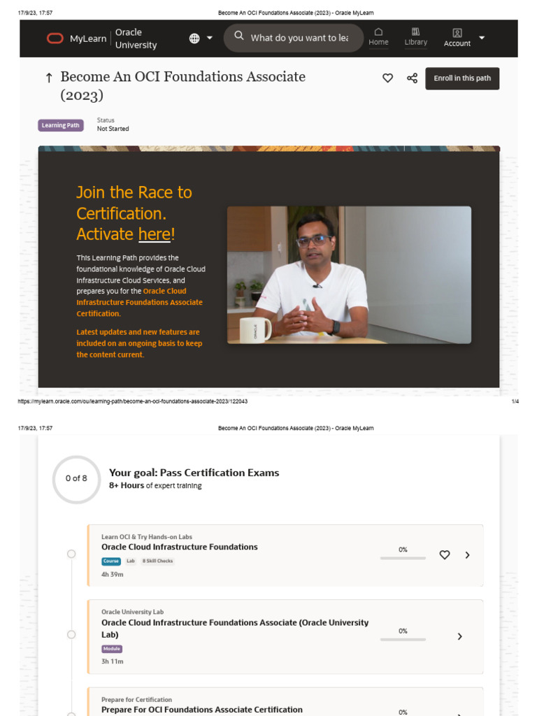 Become An OCI Foundations Associate (2023) - Oracle MyLearn | PDF