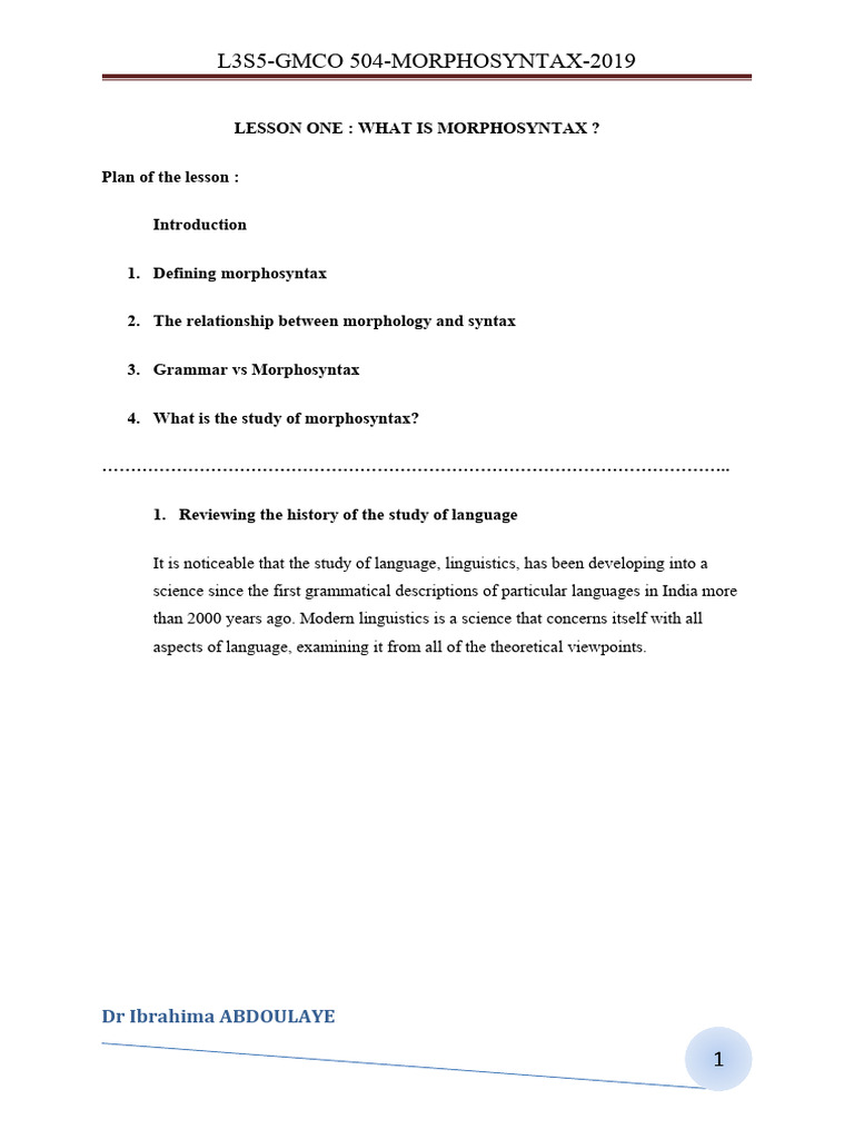 Understanding Morphosyntax in Linguistics | PDF | Morphology ...