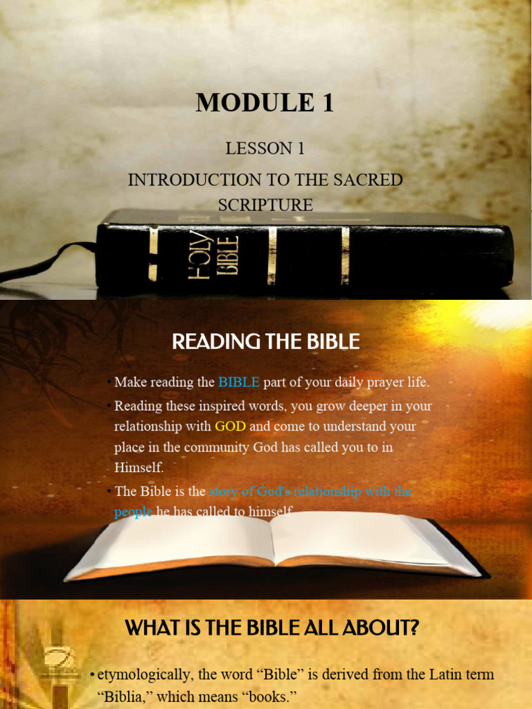 CFE 101 - Module 1 - Lesson 1 - General Introduction To The Bible | PDF ...