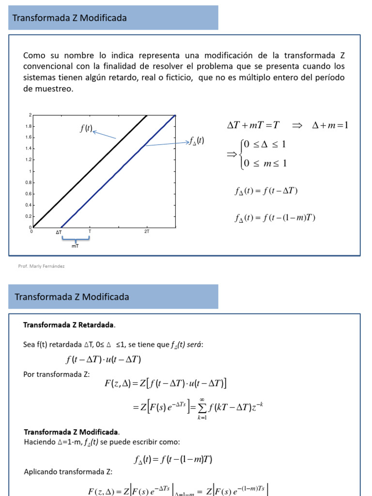 Clase 2 Transformada Z Modificada | PDF | Análisis matemático | Análisis de Fourier