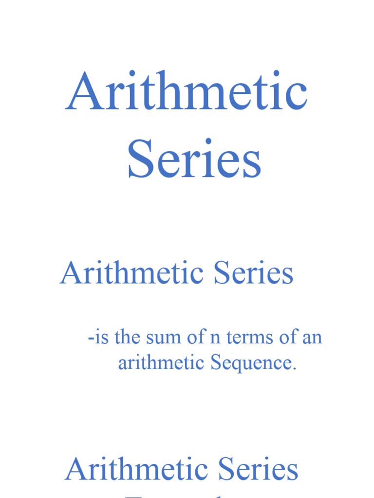 Arithmetic Series | PDF | Mathematics | Mathematical Analysis