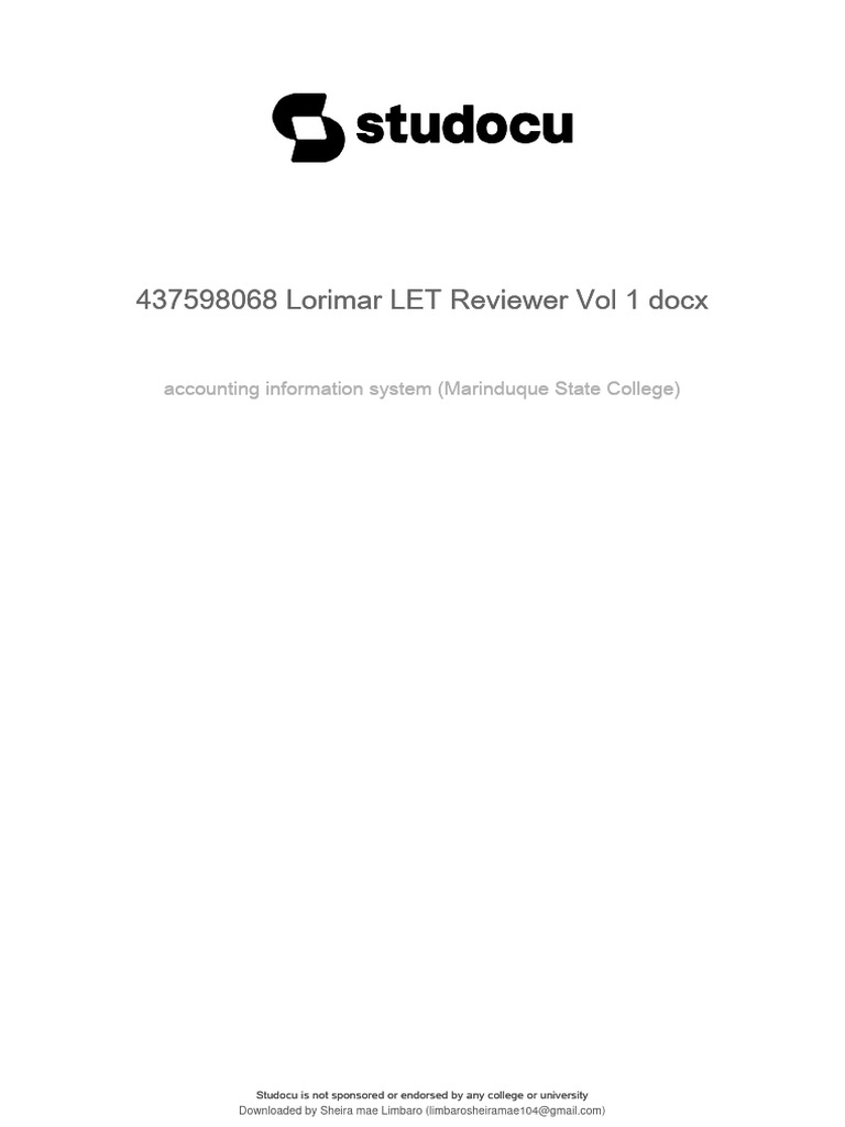 Lorimar LET Reviewer Volume 1 | PDF