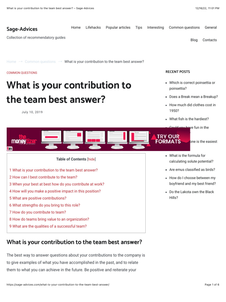 What-is-your-contribution-to-the-team | PDF | Psychology | Cognition