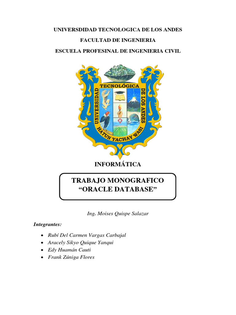 Monografia Oracle | PDF | Oracle Corporation | Computación en la nube Monografia Oracle | PDF | Oracle Corporation | Computación en la nube