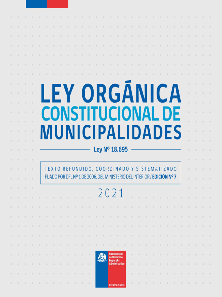 Loc - Completa - v3 - Sept - 2021rn (5) Ley 18695 Ley Organica Constitucional de Municipalidades ...