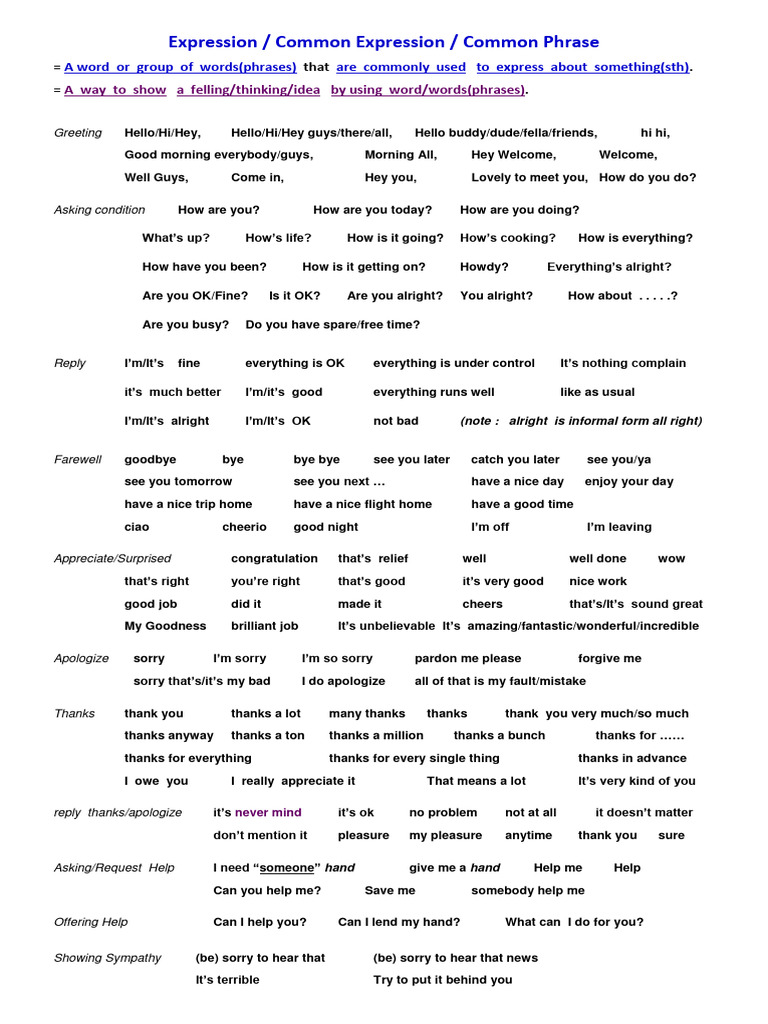 3rd - Expression, Common Expression, Common Phrase - Edit | PDF
