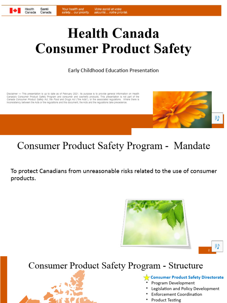 Canada Consumer Product Safety Overview | PDF | Hazards