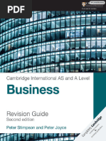 A Level Business Studies Revision Notes | PDF