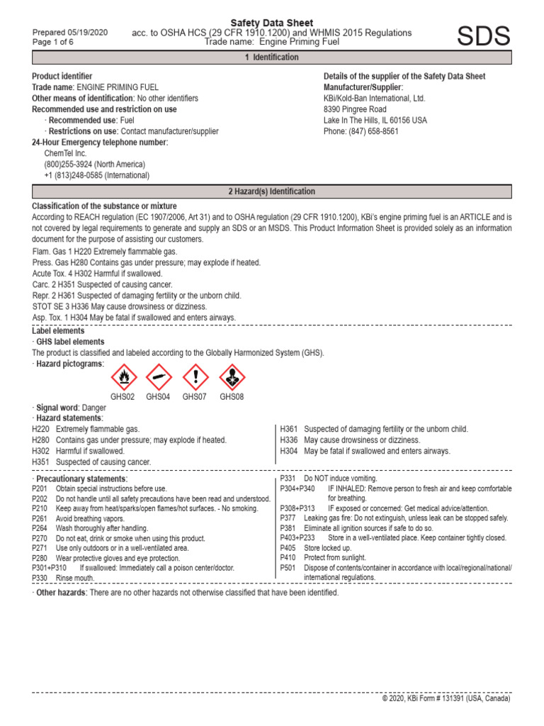 HDS Engine Priming Fuel-Ether | PDF | Labor Relations | Workplace