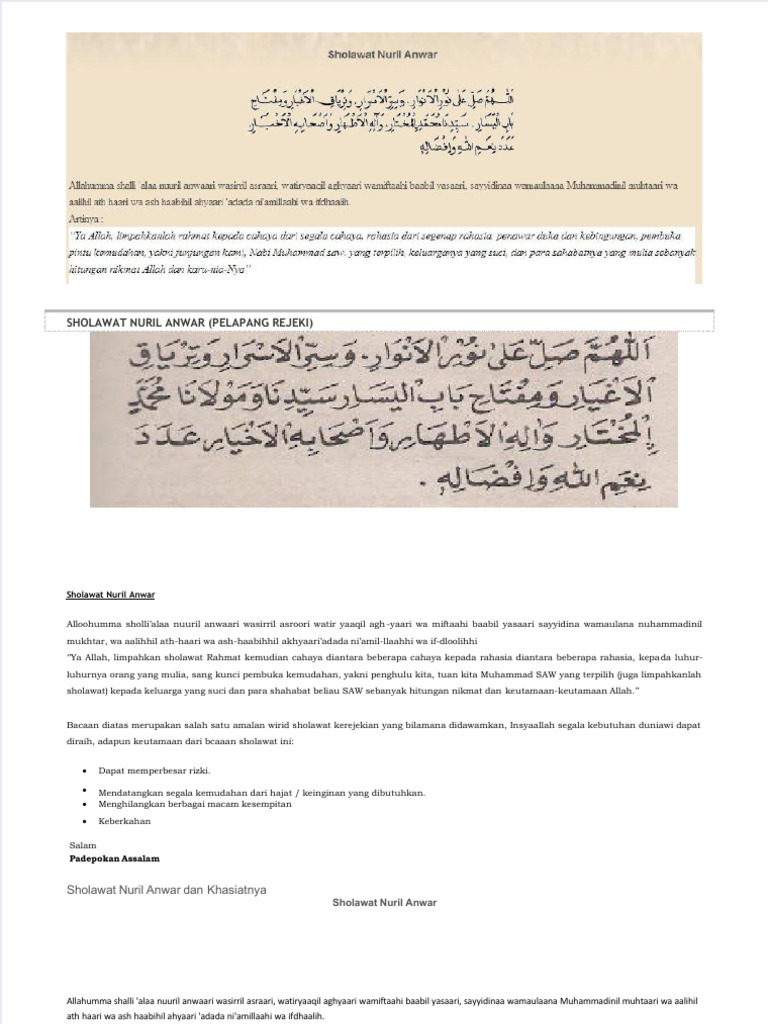 Dokumen - Tips - Sholawat Nuril Anwar | PDF