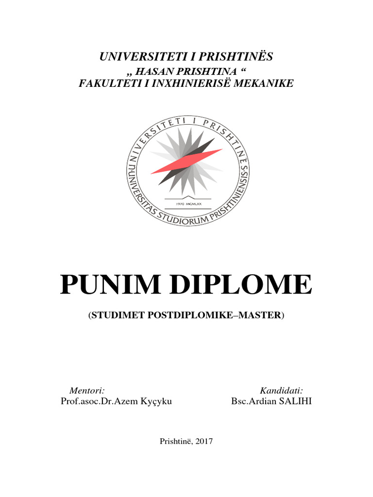 Punim Diplome: Universiteti I Prishtinës | PDF