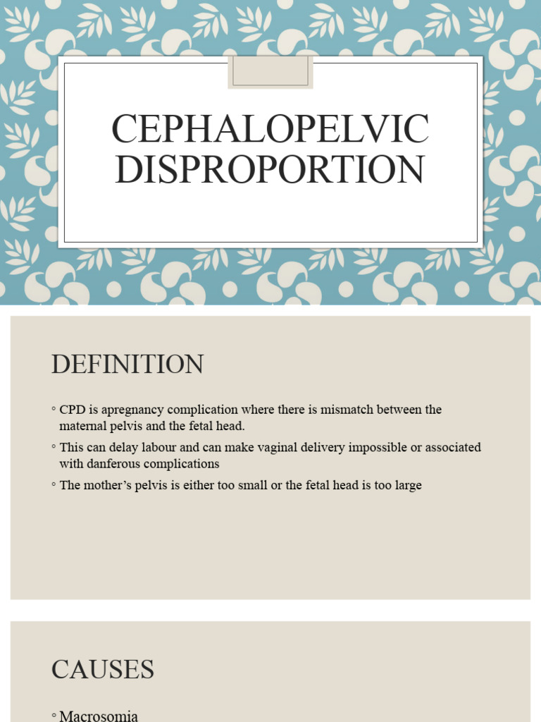 Cephalopelvic Disproportion Overview | PDF | Childbirth | Uterus