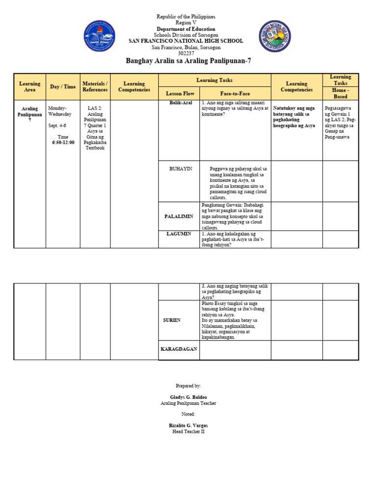ARALING PANLIPUNAN-7 RaisePlus Sept. 4-6 2023 | PDF