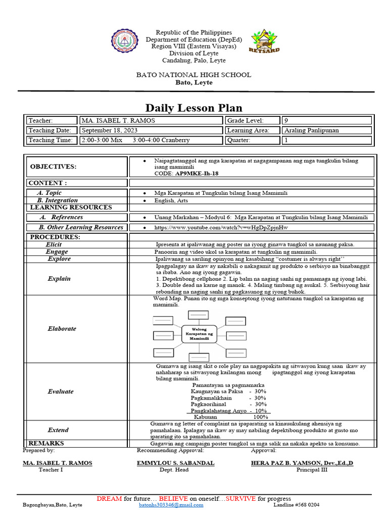 DLP AP 9 - Karapatan at Tungkulin Bilang Isang Mamimili | PDF